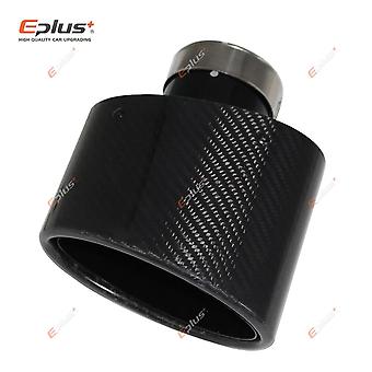 Universal Car Glossy Carbon Fiber Muffler Tip Exhaust Pipe Nozzle ...
