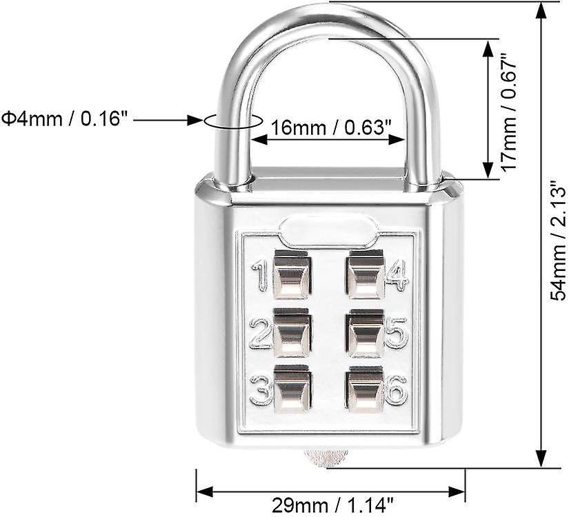 Digit Combination Padlock Push Button Lock for Locker Silver Tone ...
