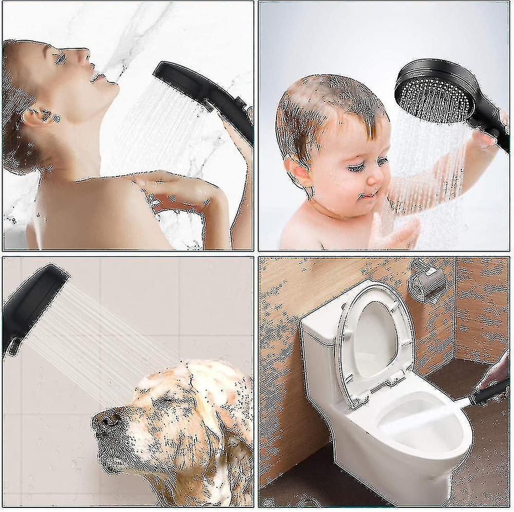 Shower Head Water Saving 5 Mode Adjustable High Pressure One-key Stop ...