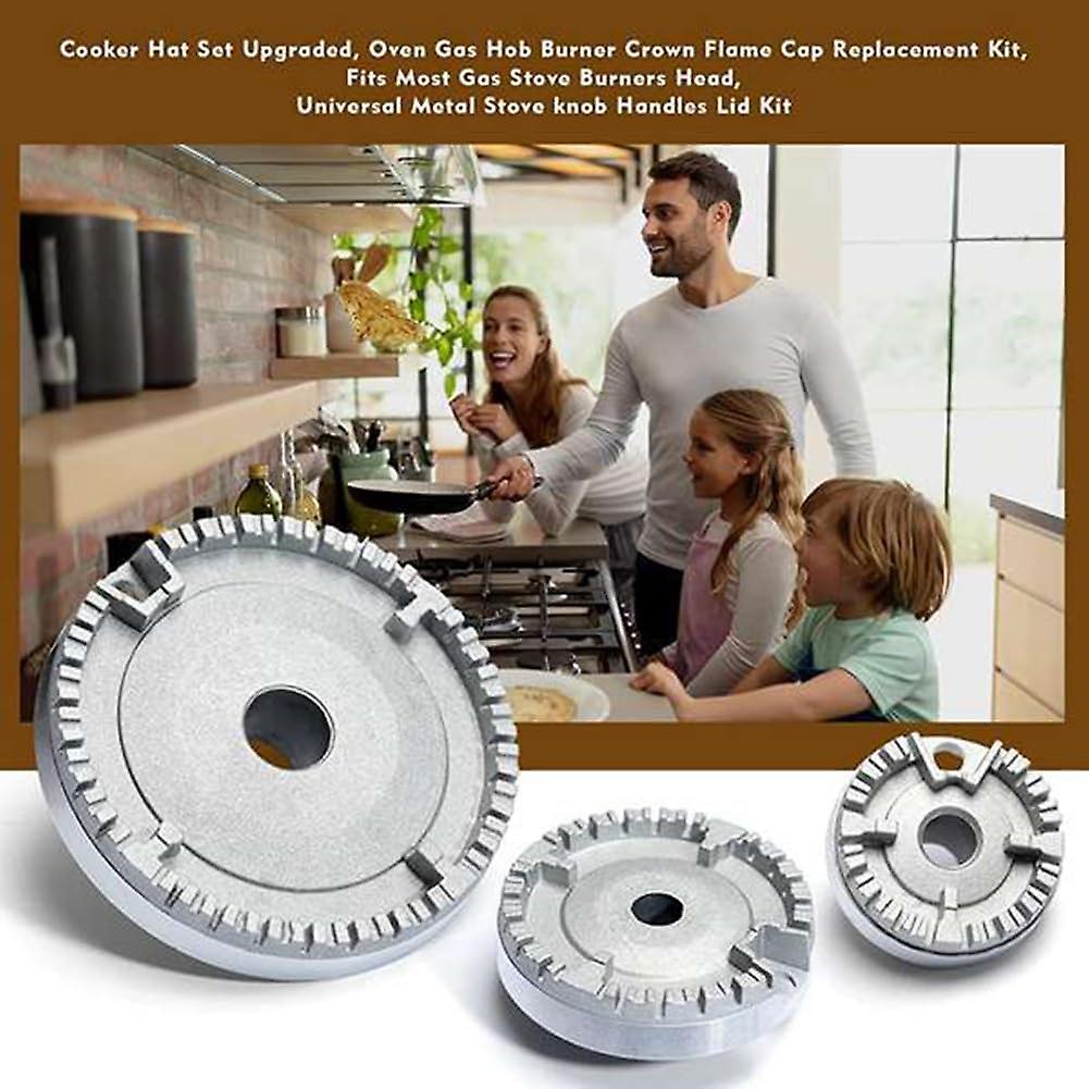 Improved Gas Burner Flame Cap Compatible with Most Gas Stove Burners ...