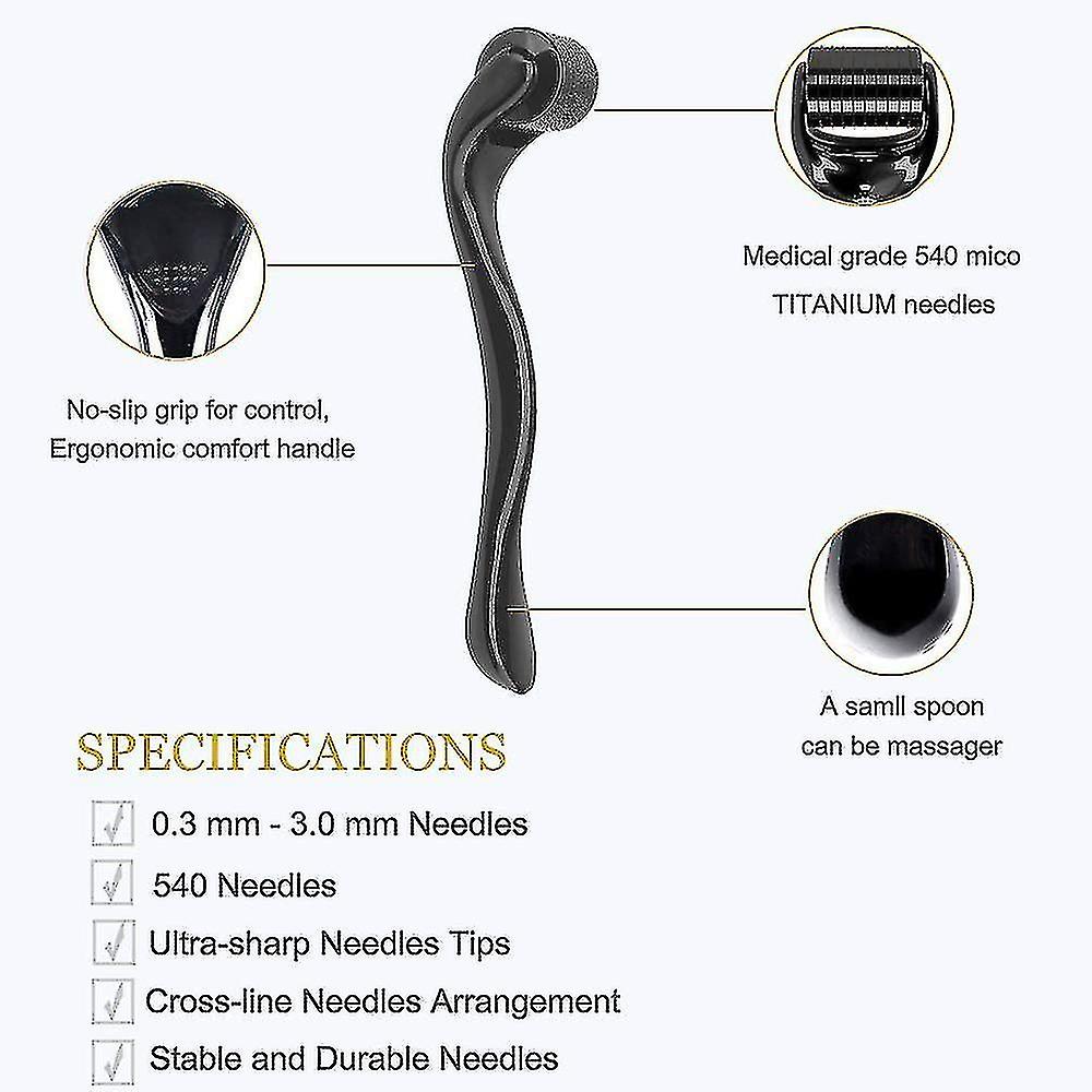 Derma Roller 1.5mm, 540 Titanium Microneedle Roller For Face Facial ...