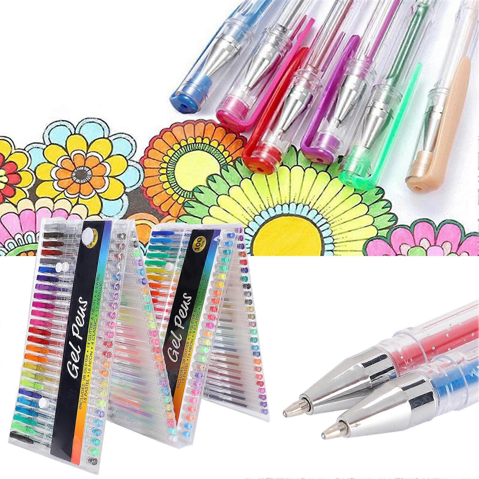 100 Colors Oily Gel Pens Set Highlight Water Color Pen for Writing ...