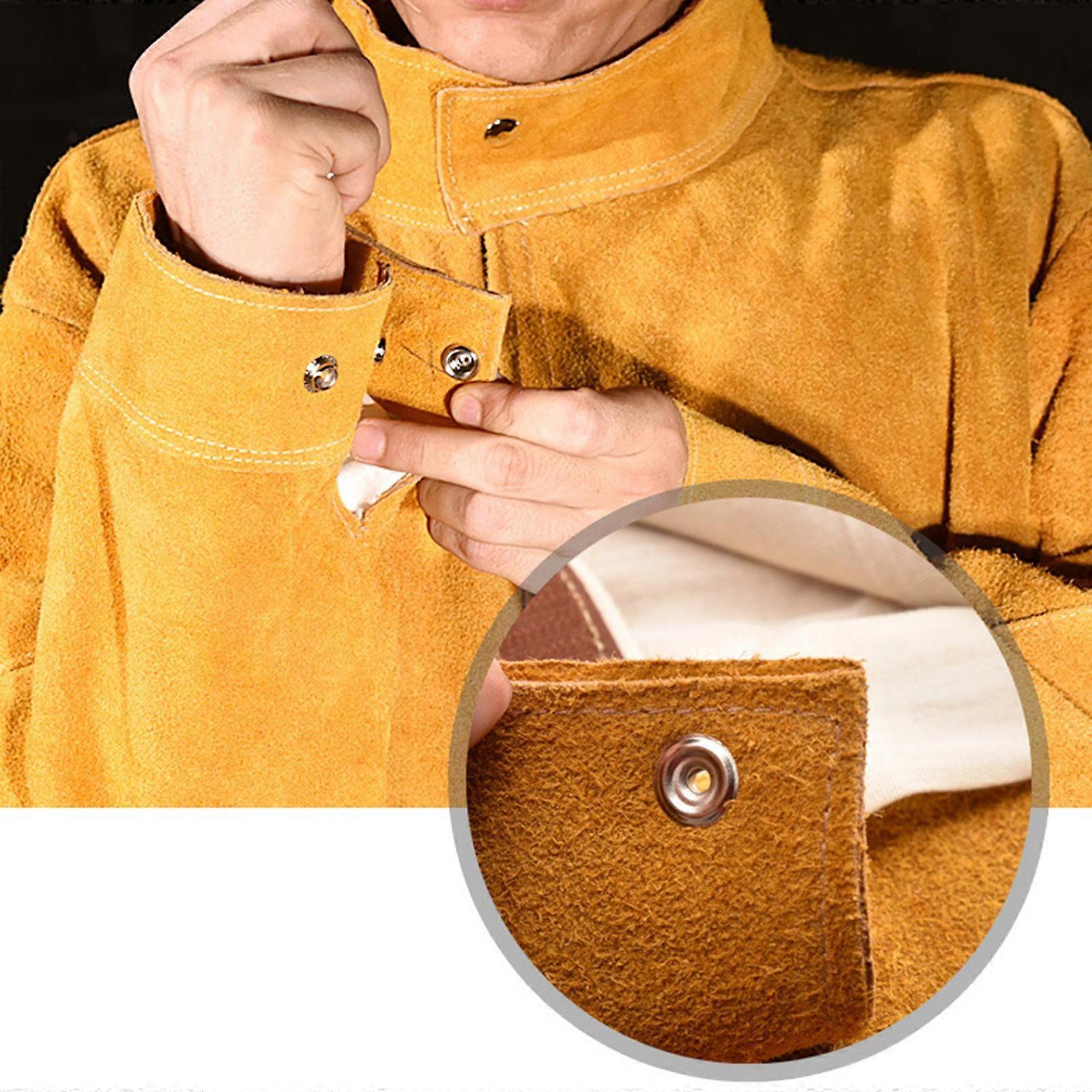 Cowhide Welding Jacket Pants Suit Anti Scald Protective Gear Welder ...