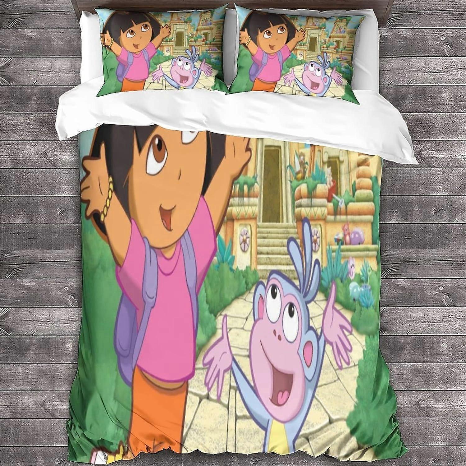 Dora The Explorer Three-Piece Bedding Set D,Dora The Explorer Household ...