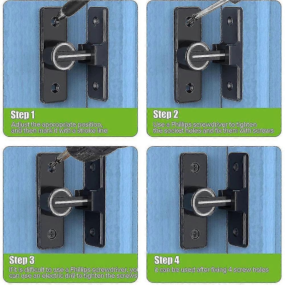 Barn Door Lock Hardware, 90 Degree Heavy Duty Gate Latches Flip Latch ...