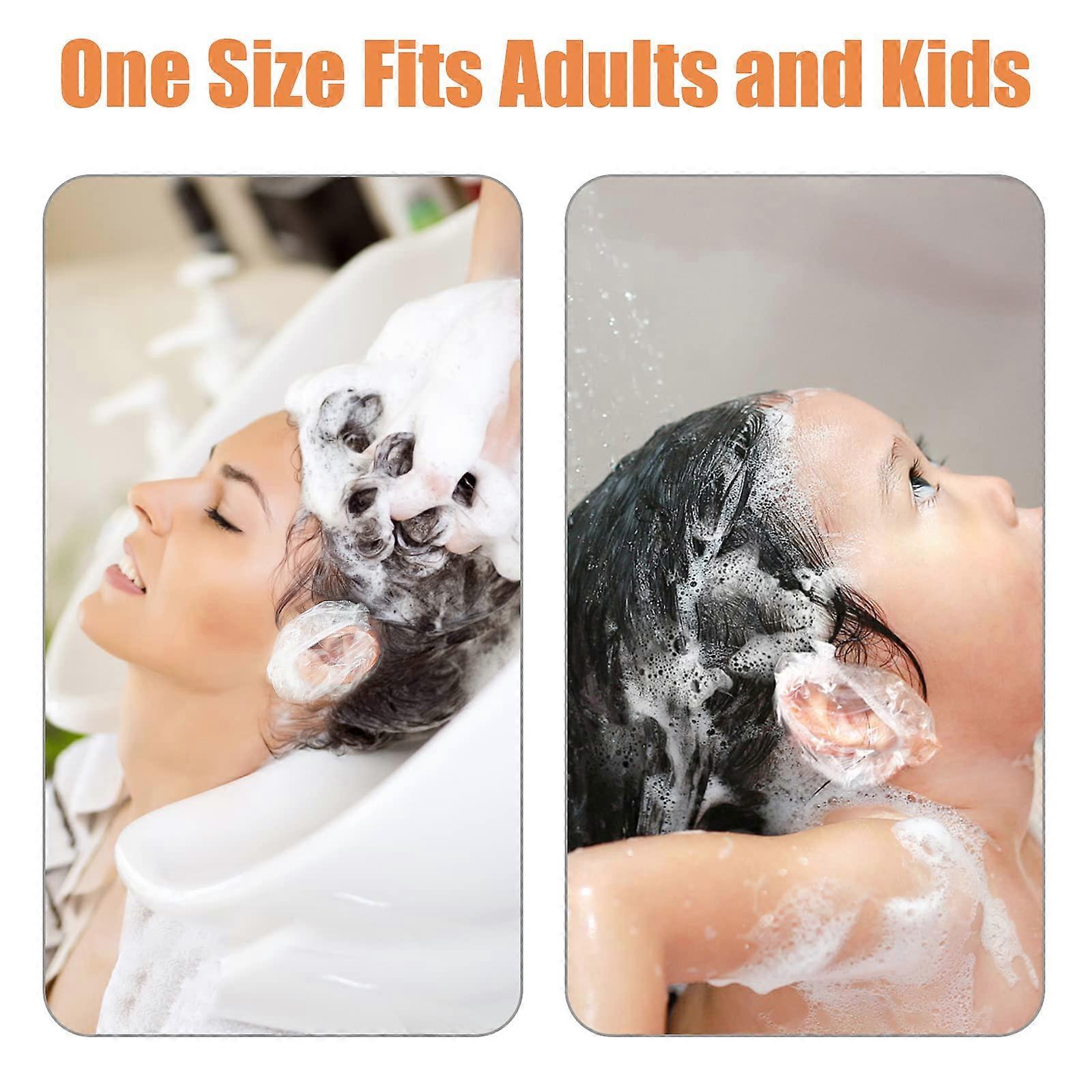 100 Pcs Ear Caps Waterproof Disposable Clear Ear Protectors Plastic Ear ...