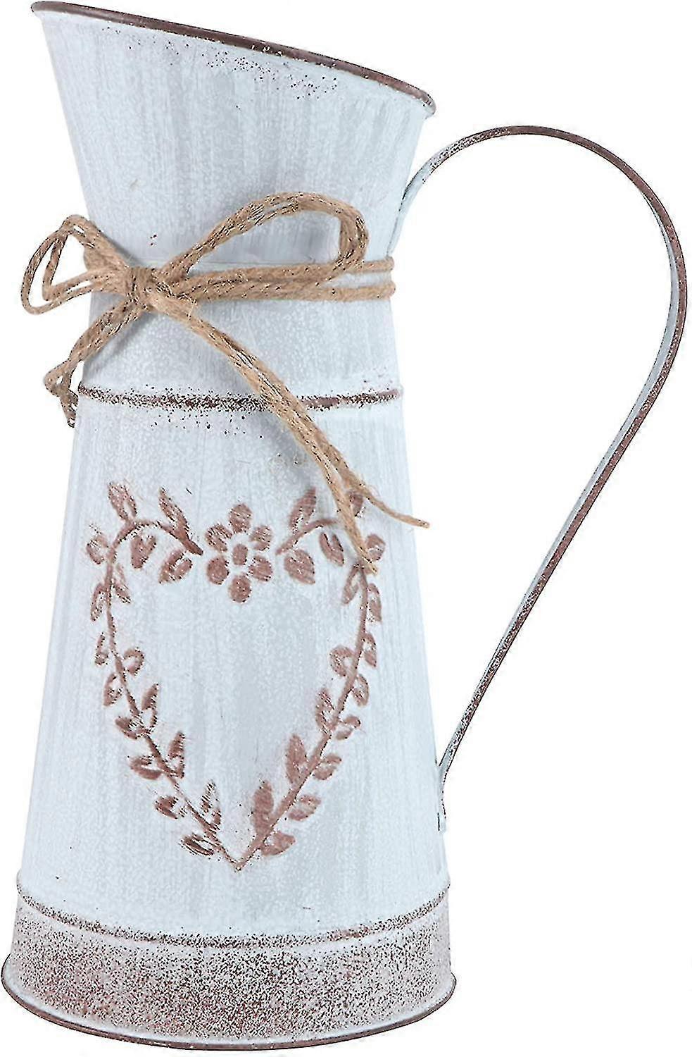 Metal Flower Vase, Rustic Jug Vintage Vases With Heart Design,10*21 Cm ...