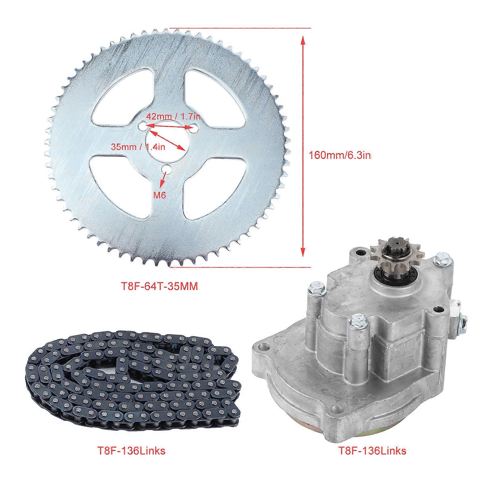 T8F Clutch Drum Gear Box Sprocket Chain Set for 33cc 43cc 49cc Ty Rod ...