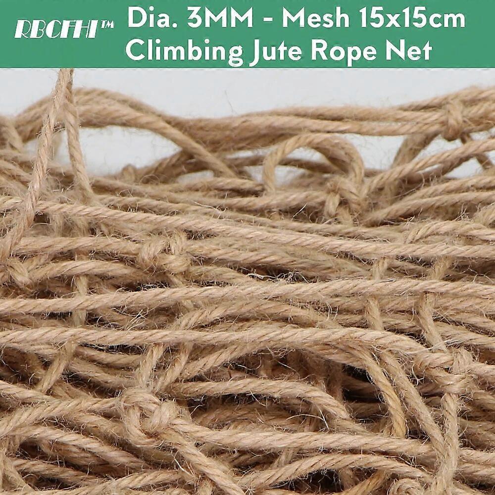 RBCFHI Dia 3MM Mesh 15x15CM Garden Jute Rope Climbing Net Trellis ...