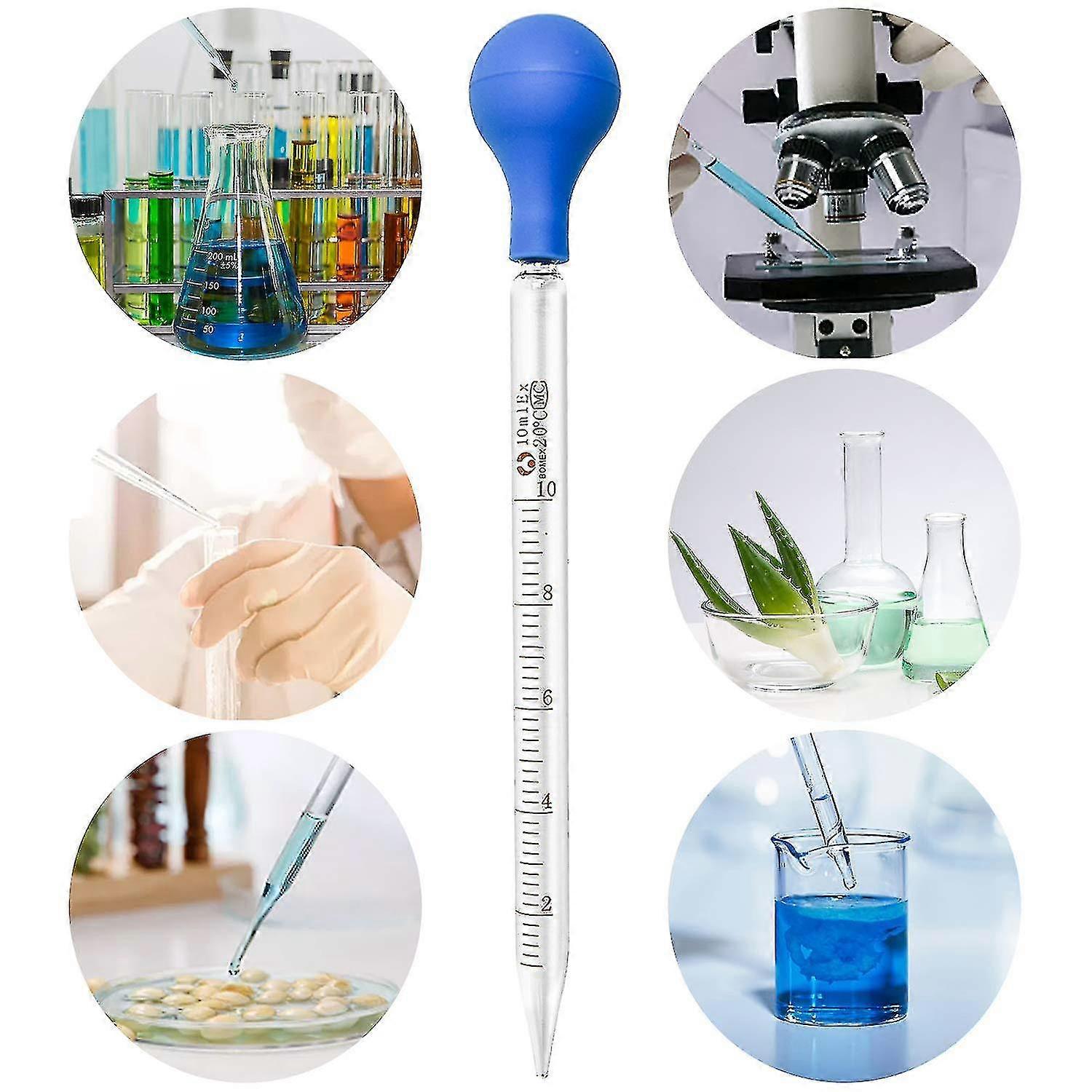 3 Pieces Glass Pipettes, For Pharmacy, Perfume, Laboratory, Hospital ...