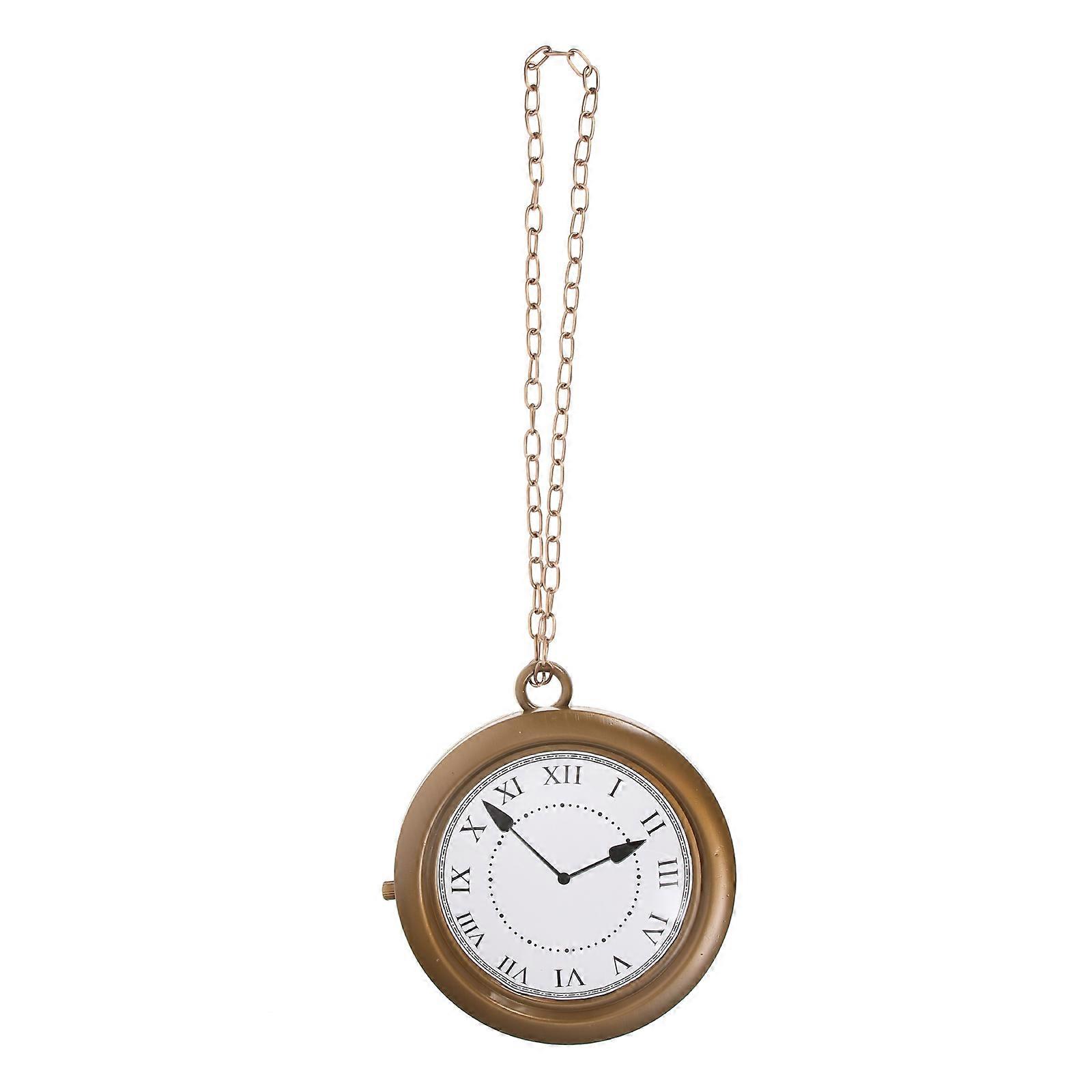 Gold Clock Necklace Halloween Cosplay Clock Necklace Hanging Neck Clock ...