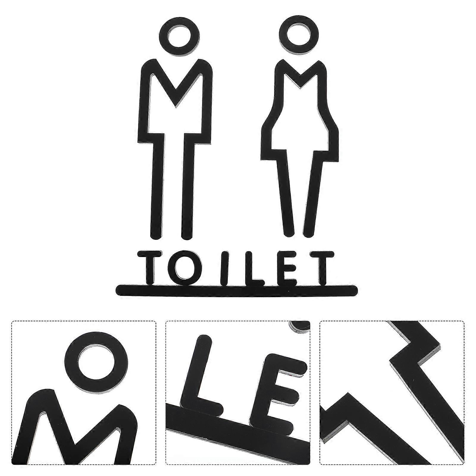 1 Set Acrylic Toilet Signs Toilet Identification Plate Creative ...