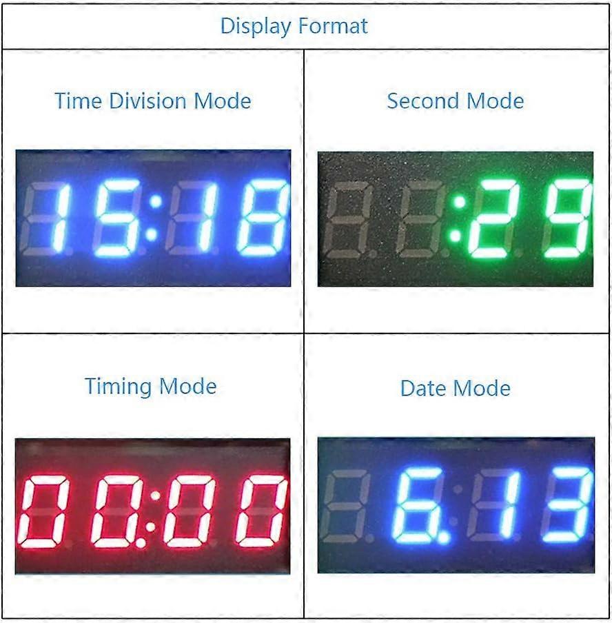 Digital Car Clock, DV 4.5V~30V Auto Electronic Clock Waterproof 24h LED ...