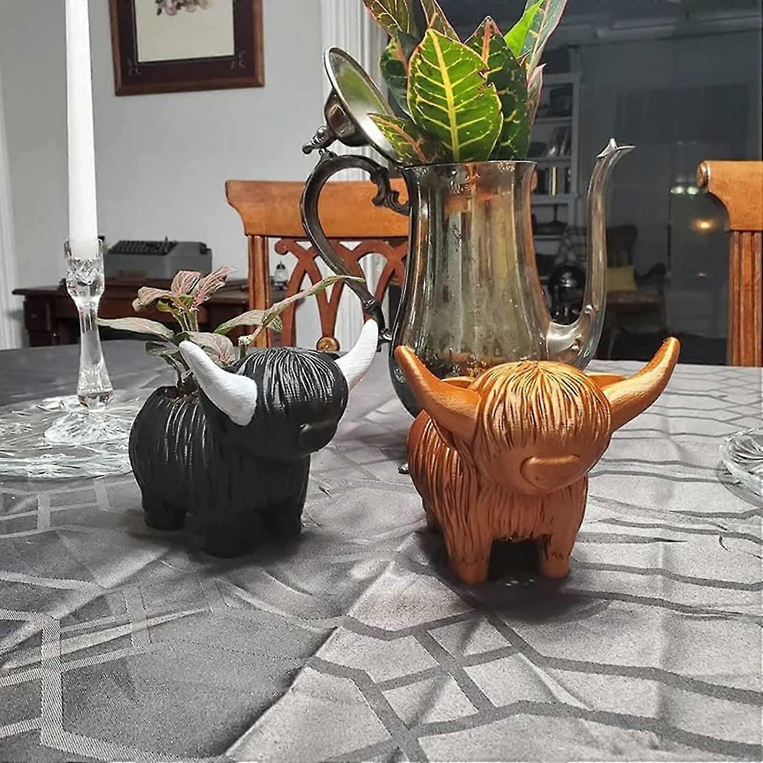 Highland Cow Planter Plant Pot For Home Garden Decor, Housewarming ...