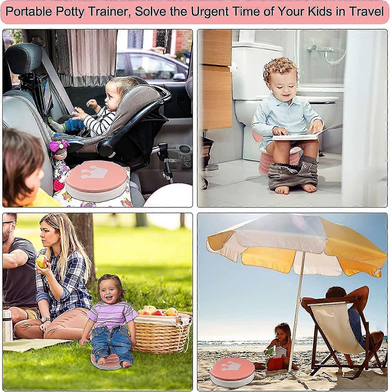 Travel Potty 2-in-1 Portable Potty Trainer Foldable Traveling Potty ...