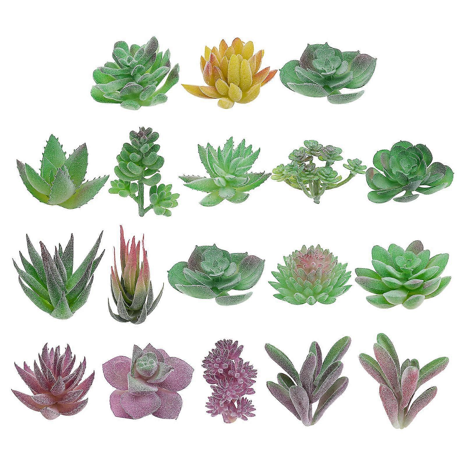 18 Pcs Miniature Plants Fake Succulents Picks Artificial Unpotted ...