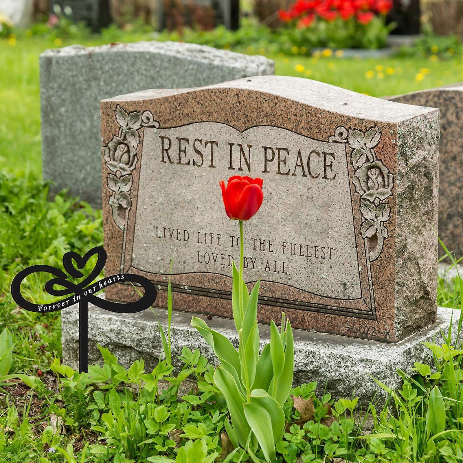 Memorial Grave Markers, Metal Memorial Stake Sympathy Grave Plaque ...