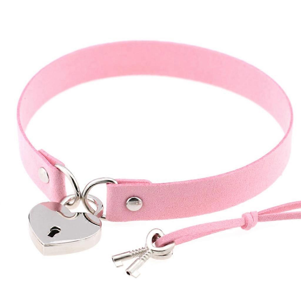 Heart Padlock Choker Collar Necklace with Keys Women Cosplay Collar ...