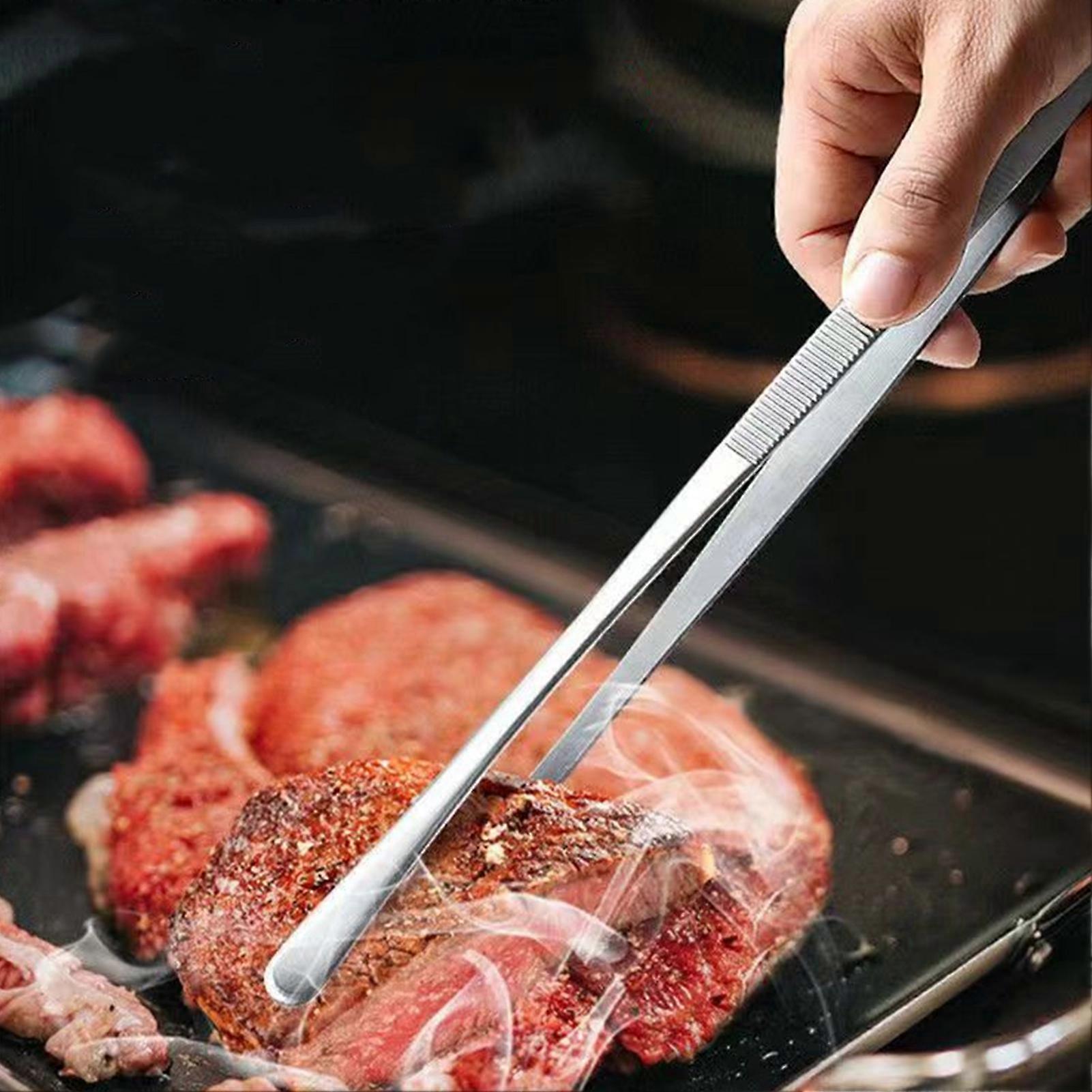 2Pcs Kitchen Cooking Tongs 12 Inch Food Clamp Stainless Steel Fine ...