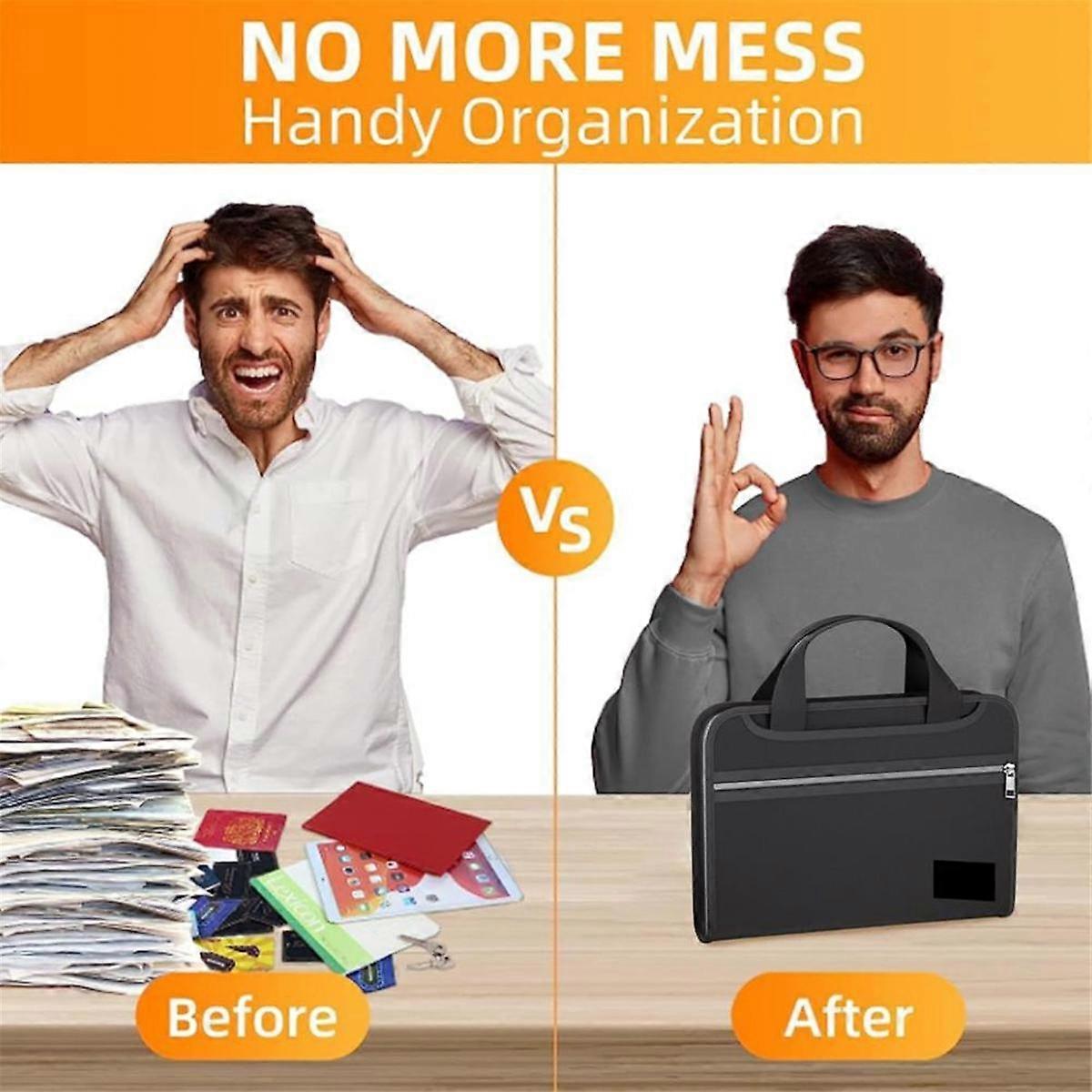 Accordion File Organizer, Waterproof Fireproof 14.6x10.2in File ...