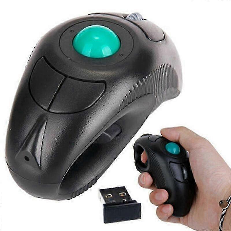 2.4G Wireless Air Mouse Ergonomic Trackball Handheld Finger USB Mouse ...