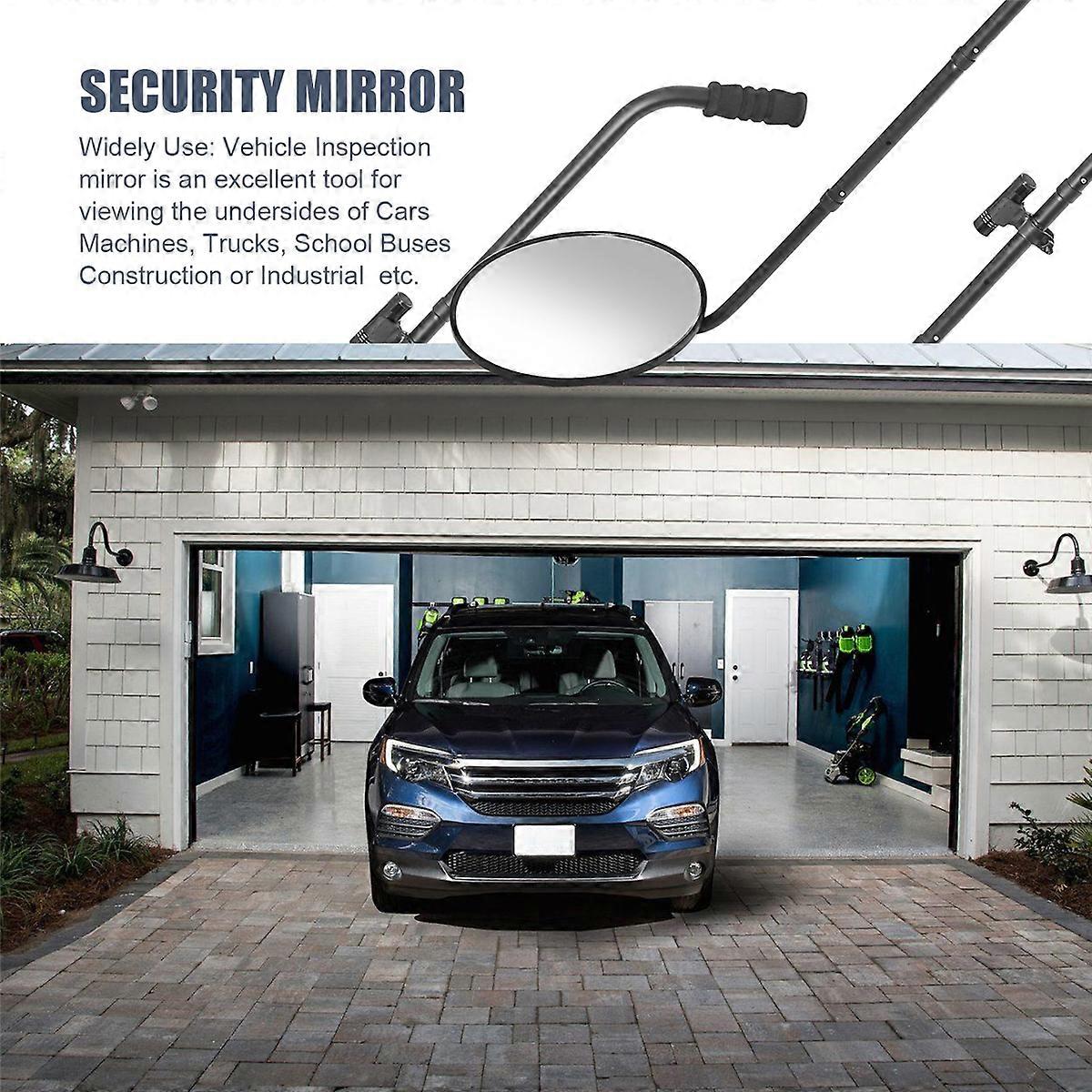 Under Vehicle Inspection Mirror - 12-Inch Diameter Security Mirror with ...