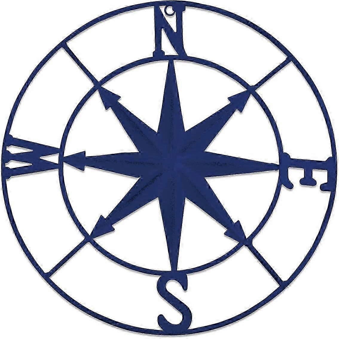 Nautical Style Distressed Metal Compass Wall Decoration for Bedroom ...