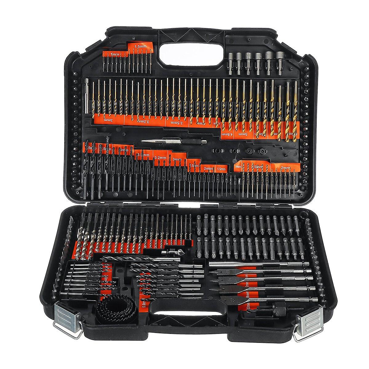 246Pcs Hss Drill Bit Set Screwdriver Bits Storage Case Diy Wood Metal ...