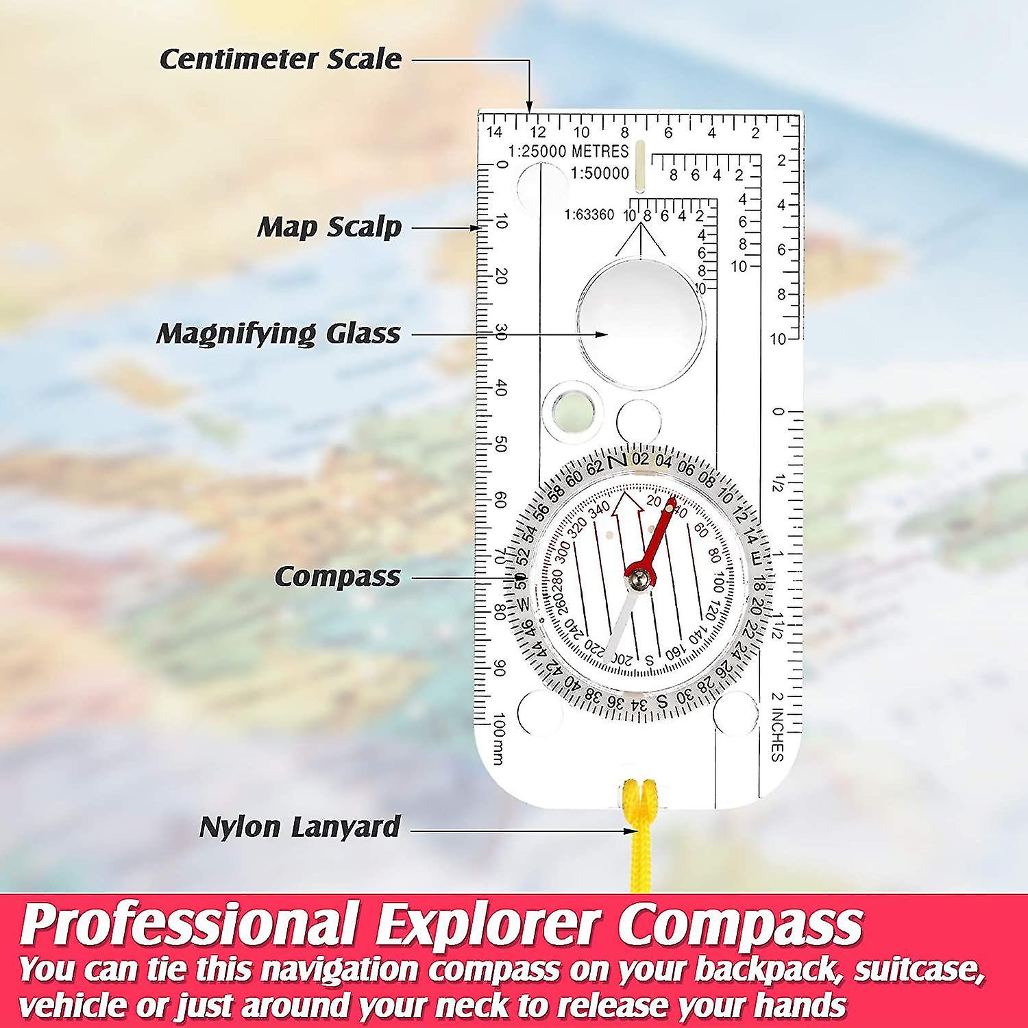 Navigationskompass Scoutkompass Orientering Kompass Lätt ...