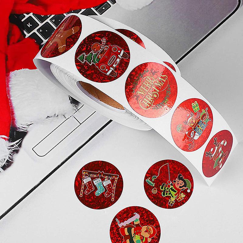 Red Merry Christmas Sticker Gift Closure Label | Fruugo UK