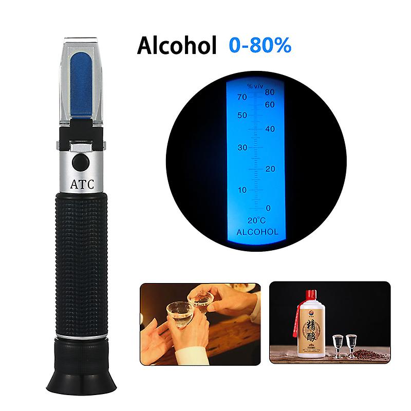 Handheld Alcohol Refractometer Alcohol 0-80% Alcohol Meter Sugar Meter ...