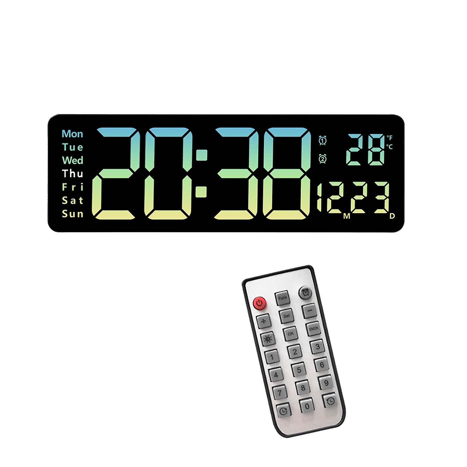 Large Wall Clock LED Display Timing Mute Power Memory Electronic Clock ...