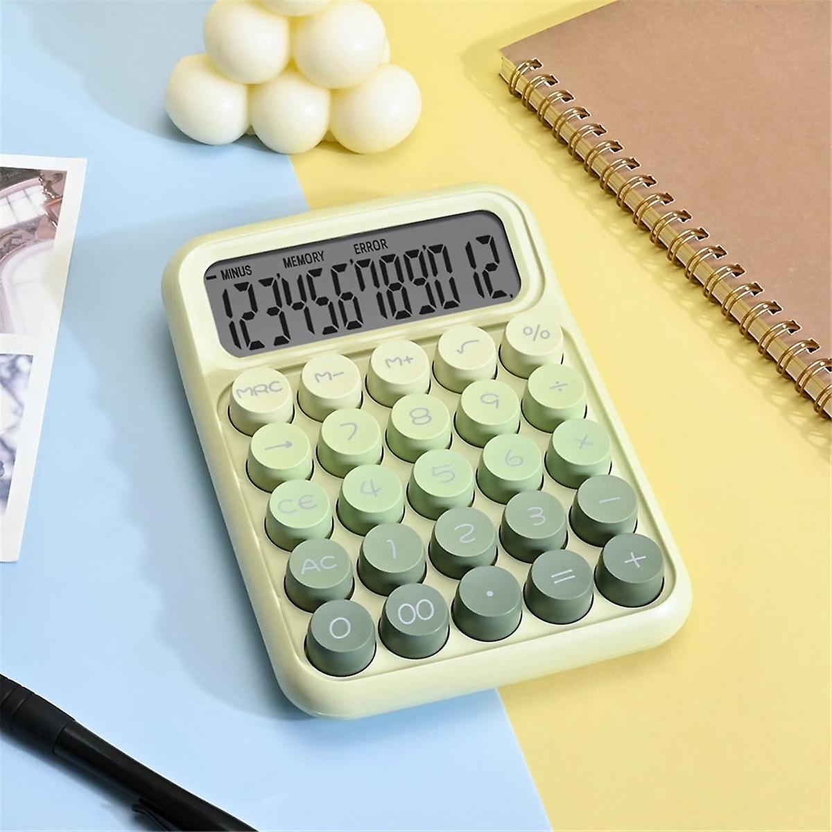 Desktop Mechanical Calculator, Cute Big Buttons Calculators with 12 ...