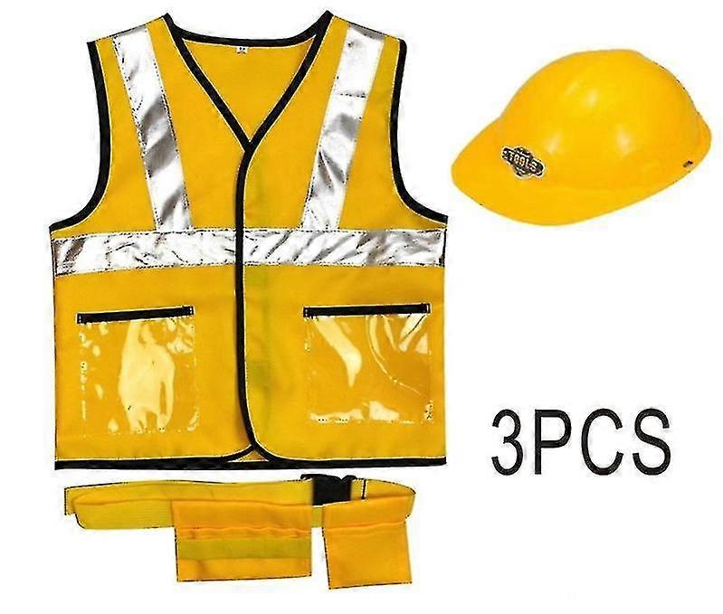 2022 Construction Worker Costume Kit For Kids Role Play Toy Set Career ...