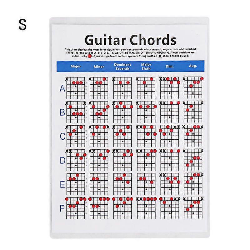 6 String Guitar Chords Poster Sticker Chord Chart Reference Learning ...