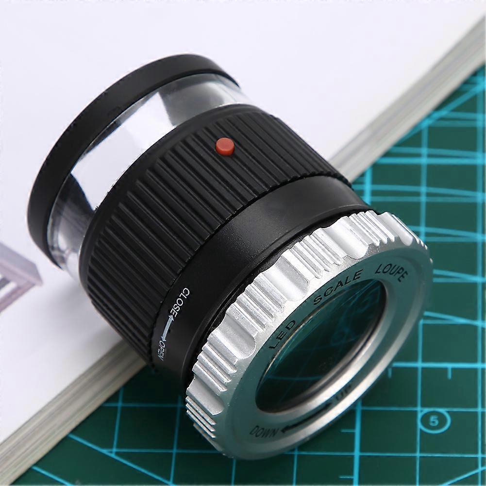 Optical Magnifier Cylindrical Scale 30X Zoom Jewelry Loupe with LED ...