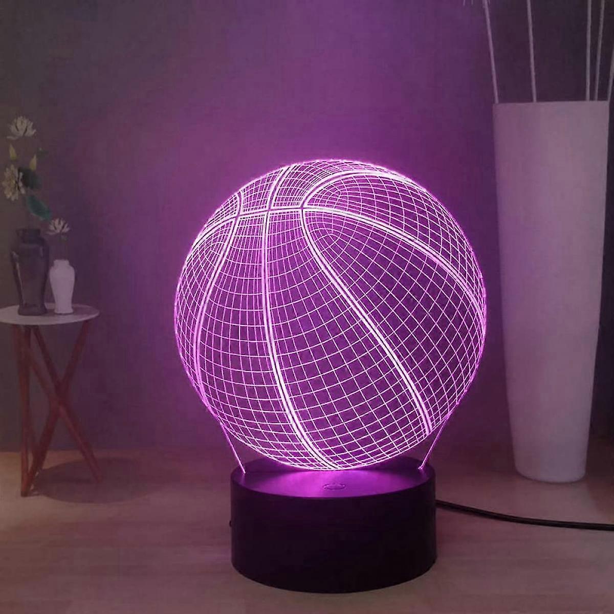 Basketball 3d Night Light, Sport Series Home Decoration 7 Colors Led ...