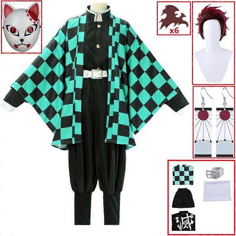 Demon Slayer Kimetsu no Yaiba Tanjirou Kamado Cosplay Kostym Kimono ...
