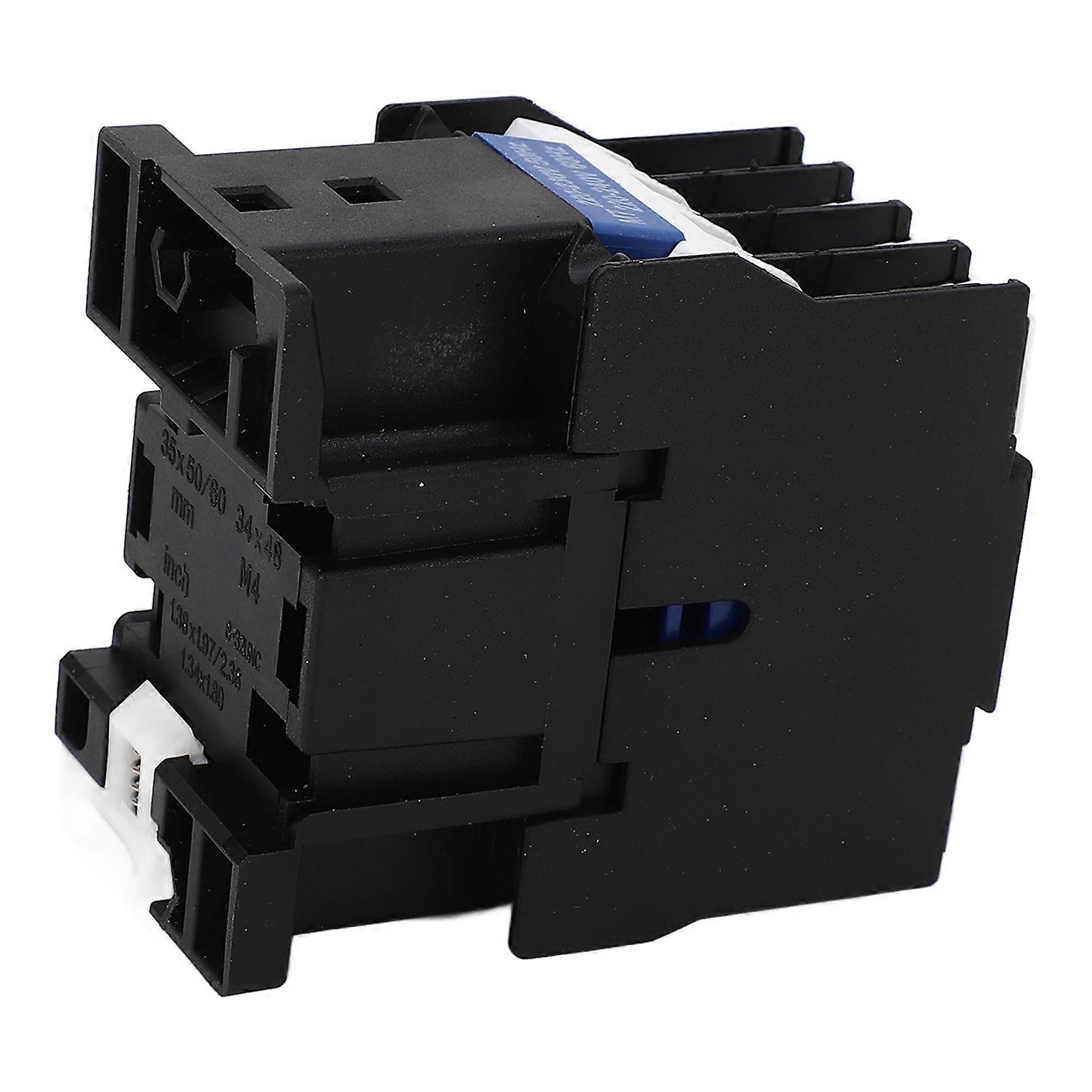 AC Contactor 3 Pole Normally Open Silver Contact Low Voltage Contactor 220V 18A 35mm Rail Mount ...