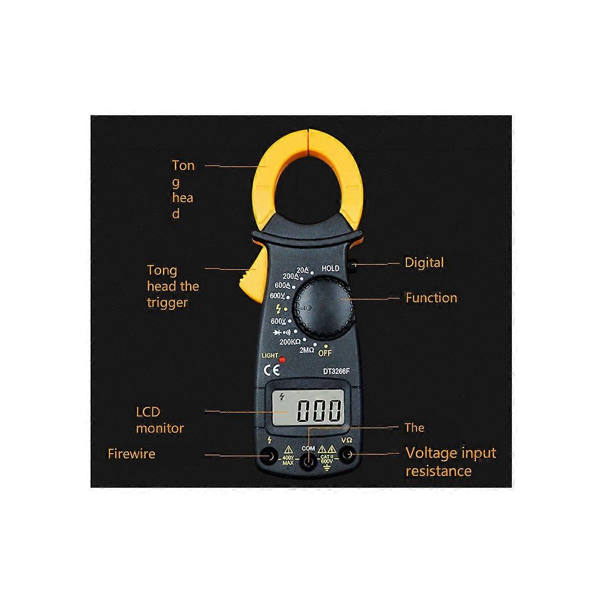 Digital Amper Clamp Meter Multimeter NCV Current Clamp Pincers ...