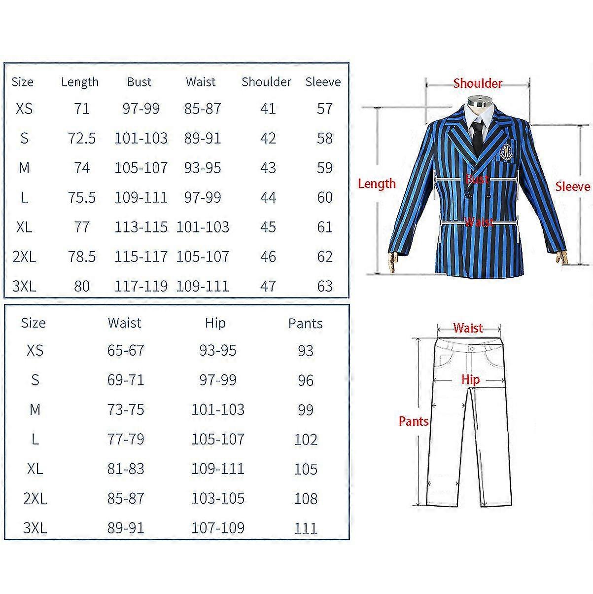 Men Wednesday School Uniform Costumes For Adults 4 Pack Addams Family ...