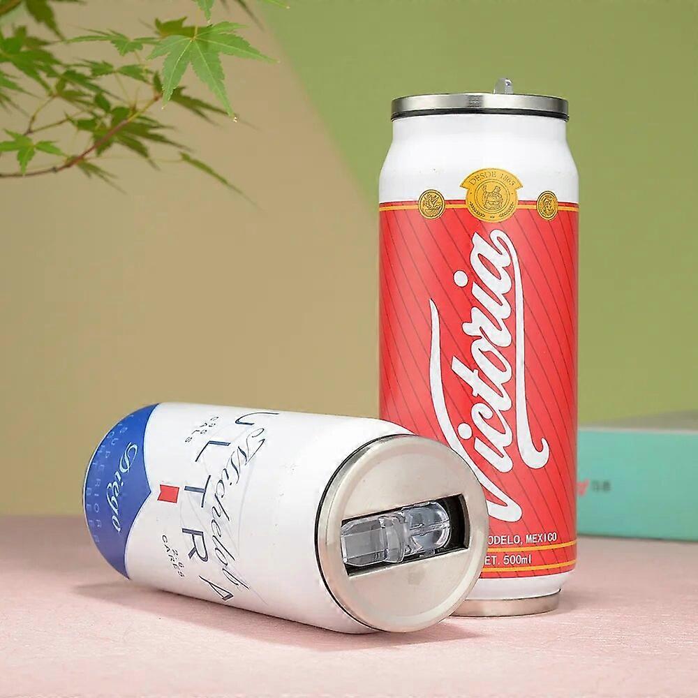 500ml Thermos Stainless Steel Cup Creative Beer Can Insulated Cup ...