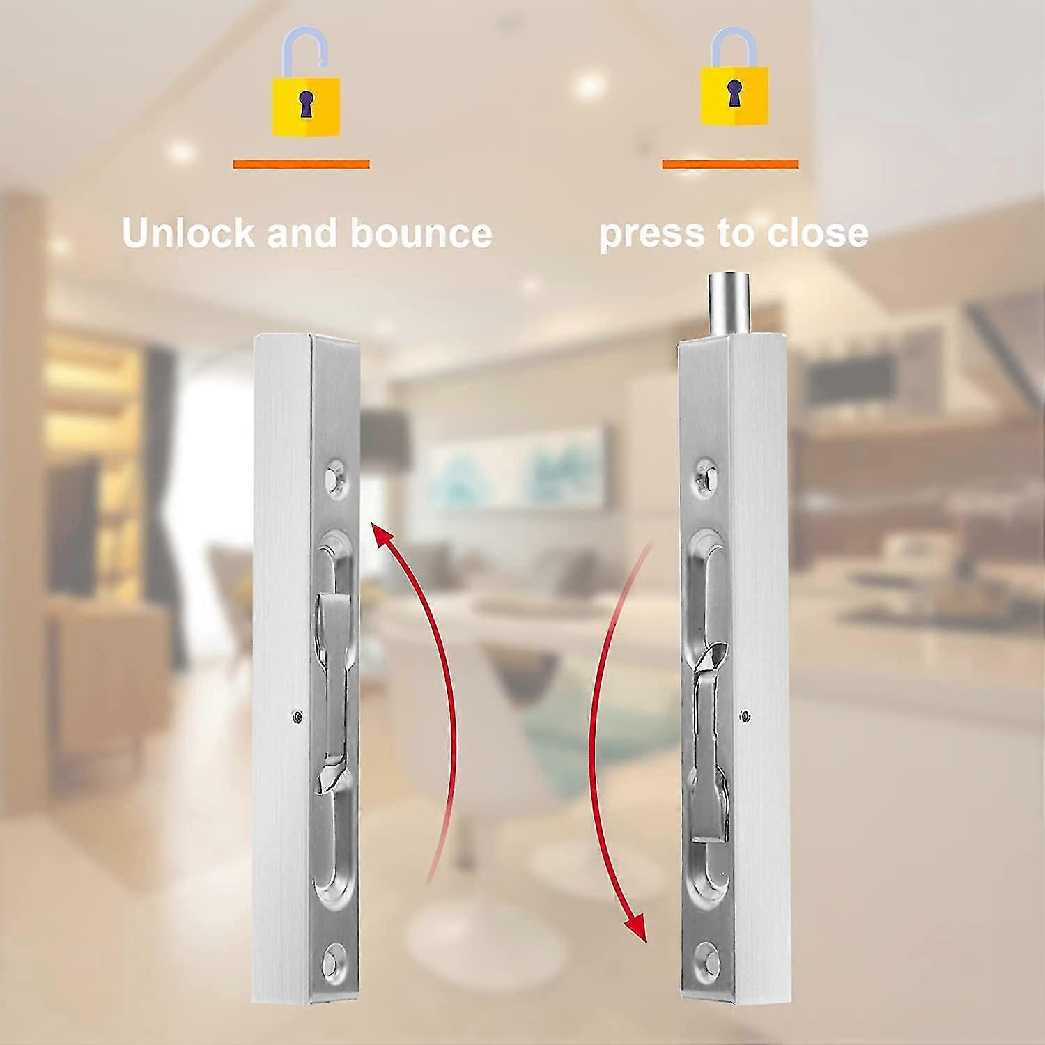 Door Bolt Lock Stainless Steel Flush Bolt Latch Lock Sliding Bathroom ...