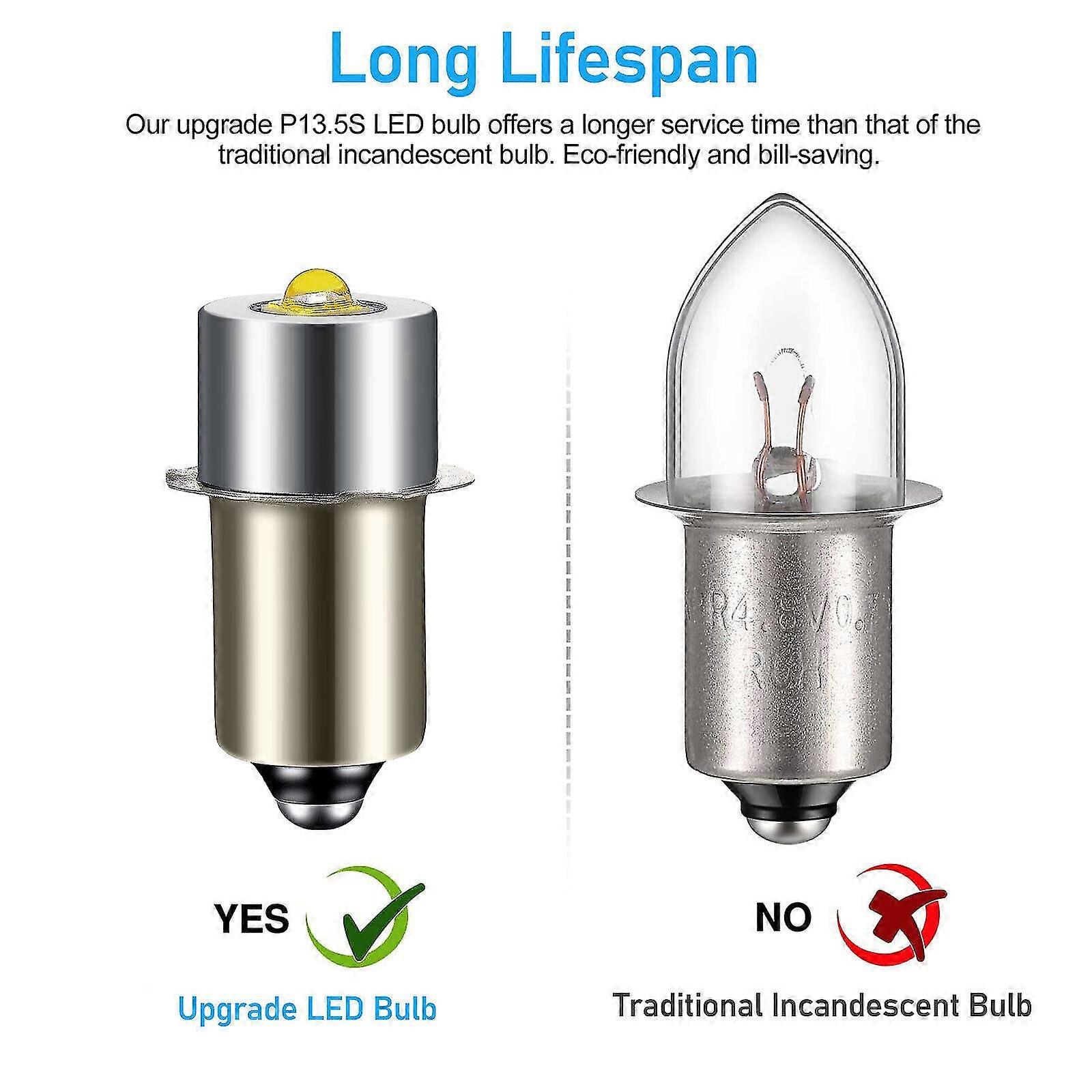 2PCS P13.5S DC6V-24V LED Upgrade Bulbs White Maglite Cell Flashlight 6500K 3W6212981176283 ...