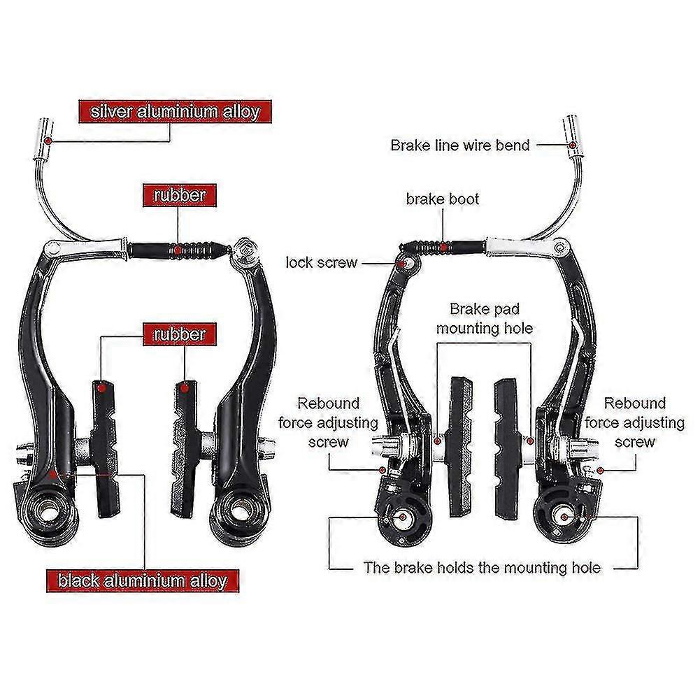 Complete Bicycle Mountain Bike Set,v Brake + Outer Cables + Lever ...