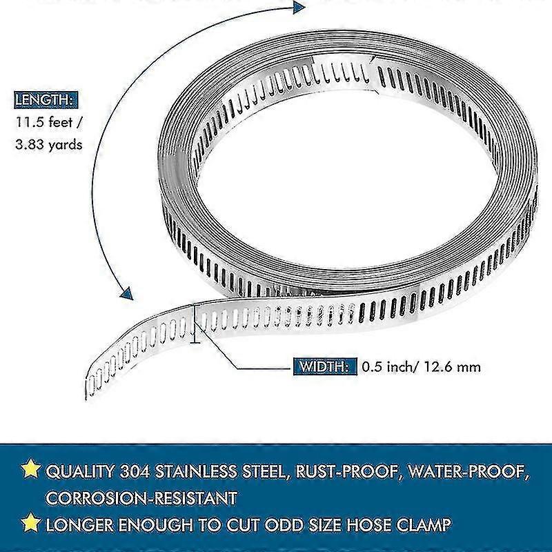 304 Stainless Steel Worm Clamp Hose Clamp Strap With Fasteners ...