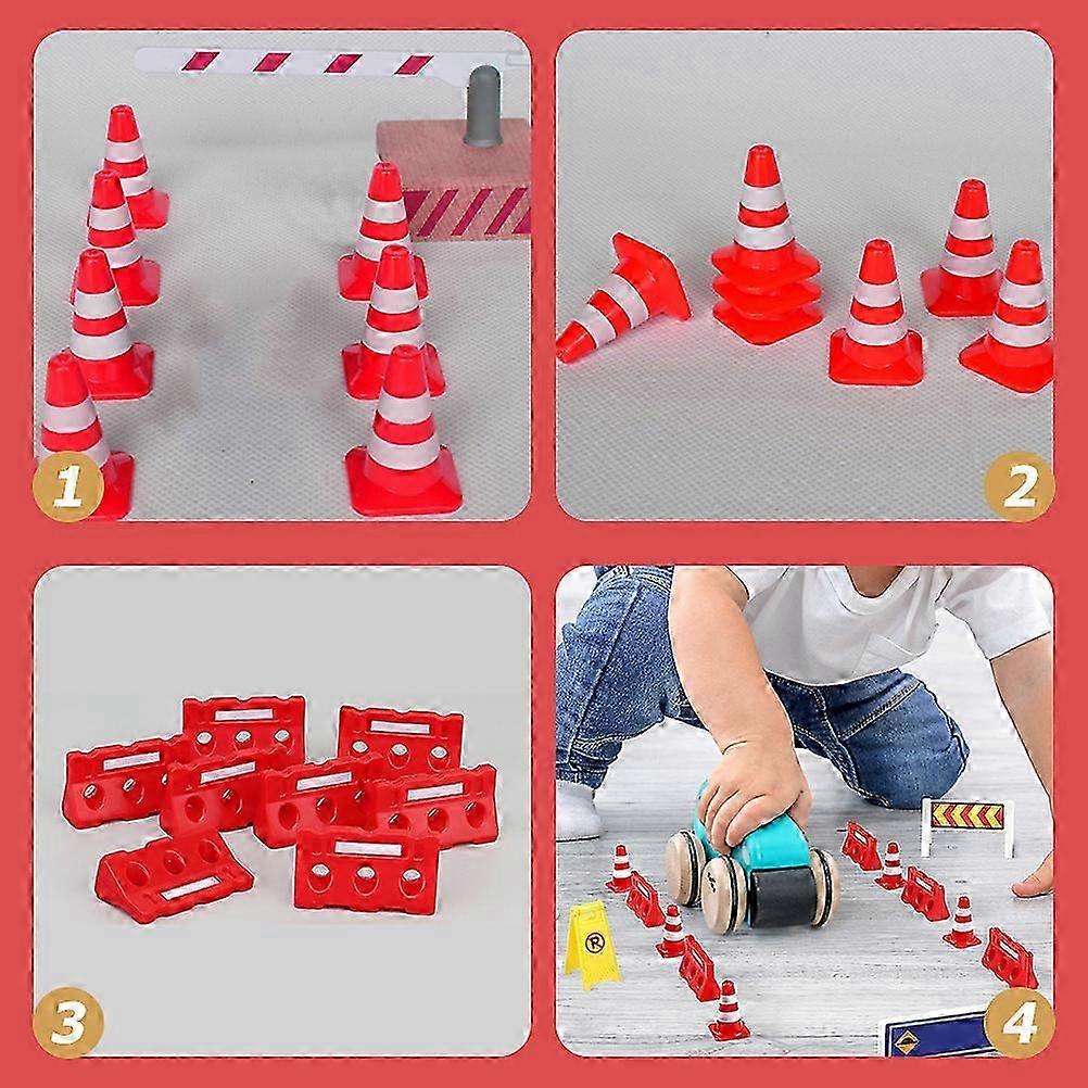 36pcs Mini Traffic Cones Mini Fences and Buckets Traffic Road Toy ...