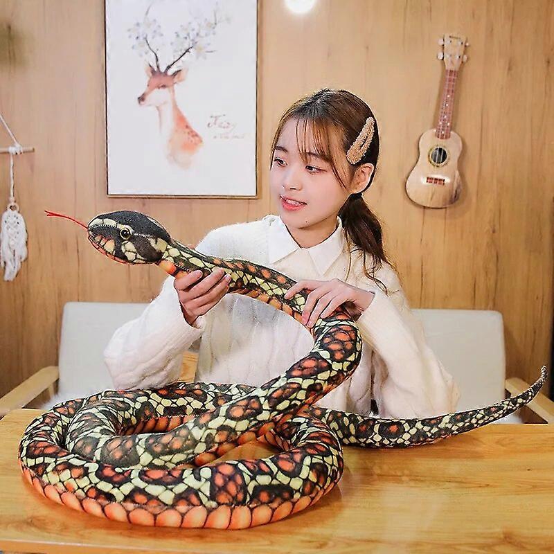 110/160CM Simulated Python Snake Plush Toy Giant Boa Cobra Long Stuffed ...