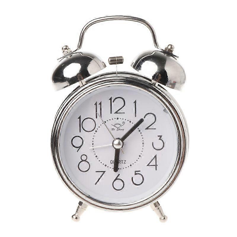 Retro Desktop Mechanical Alarm Clock Night Light Dual Bell Bedside ...