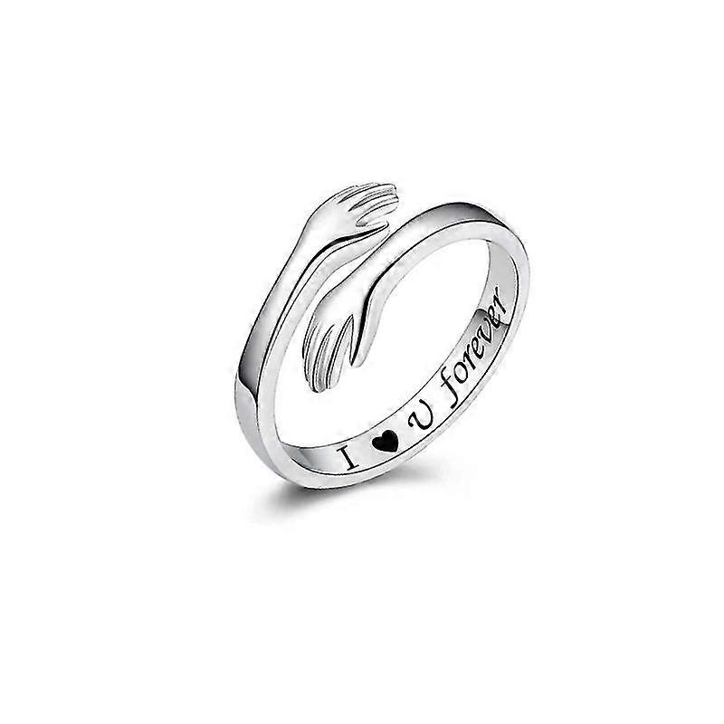 hug Rings For Couples Hand Hug Rings Hugging Hands Open Promise Ring ...